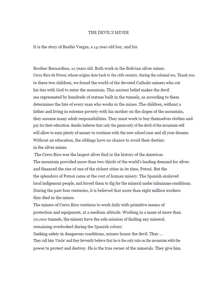 The Devil's Miner | PDF