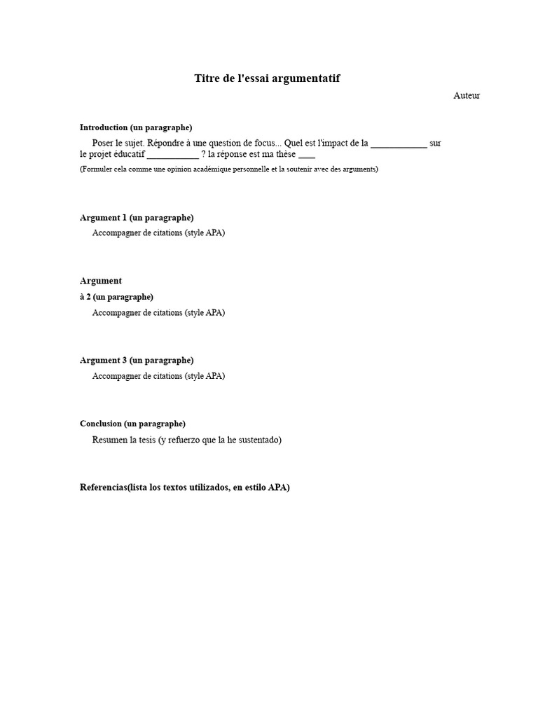 Résumé D'un Essai Argumentatif | PDF | Technologies de l'information et ...
