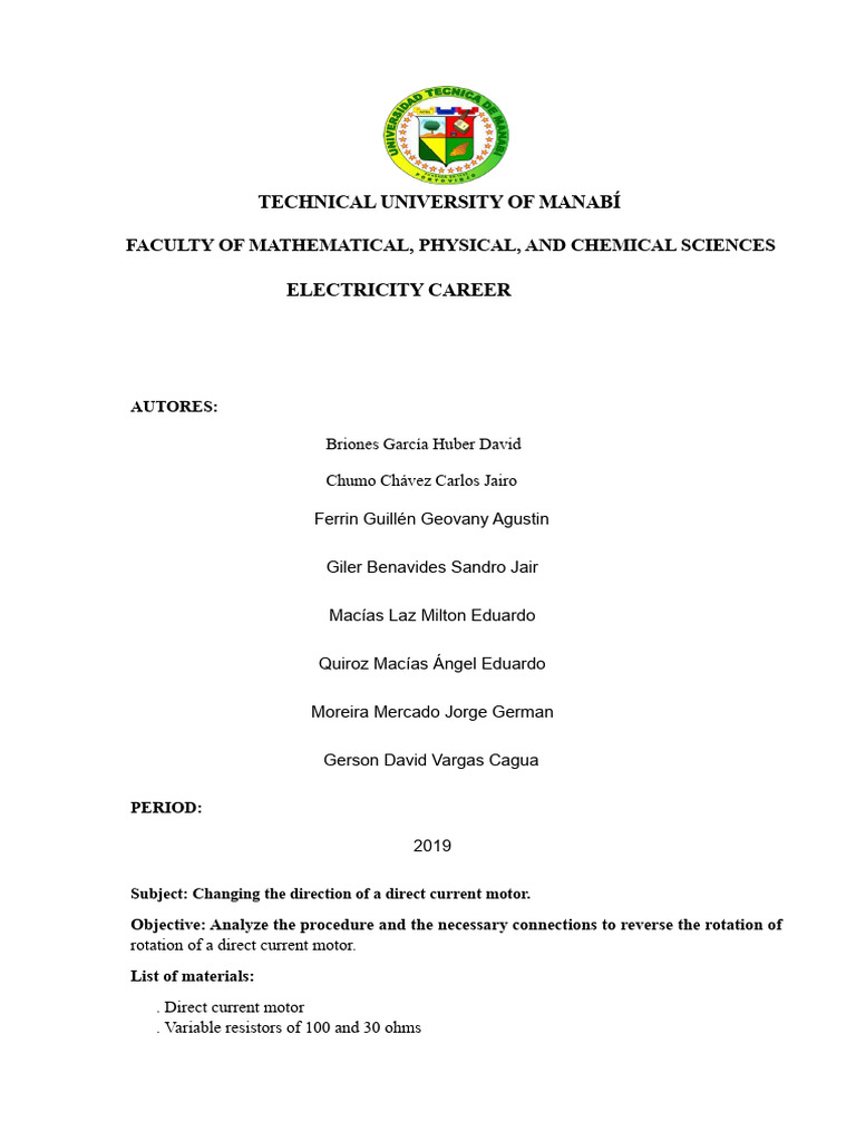 Reversing DC Motor Direction Guide | PDF | Electric Motor ...