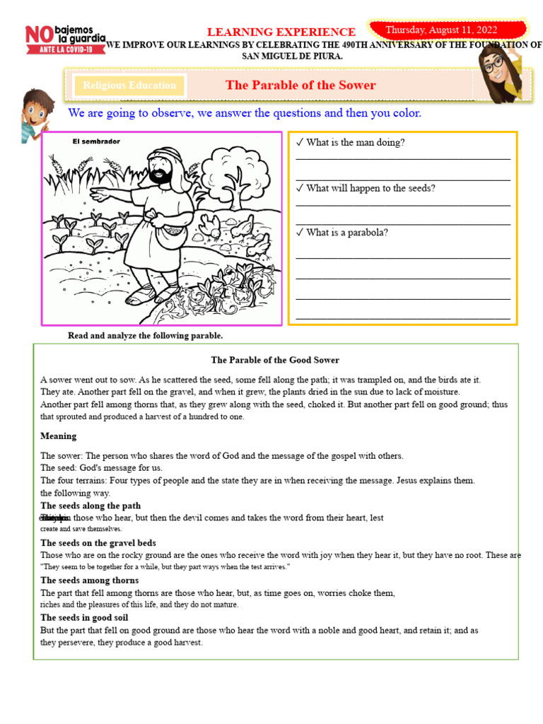 SHEET The Parable of The Sower | PDF