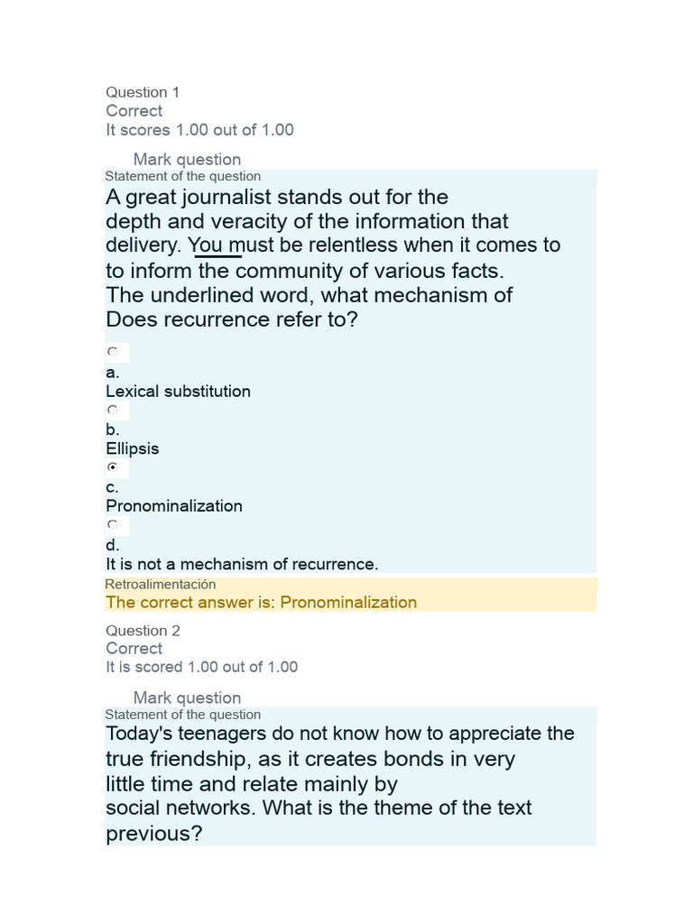 Communication Test 2 Iplacex | PDF