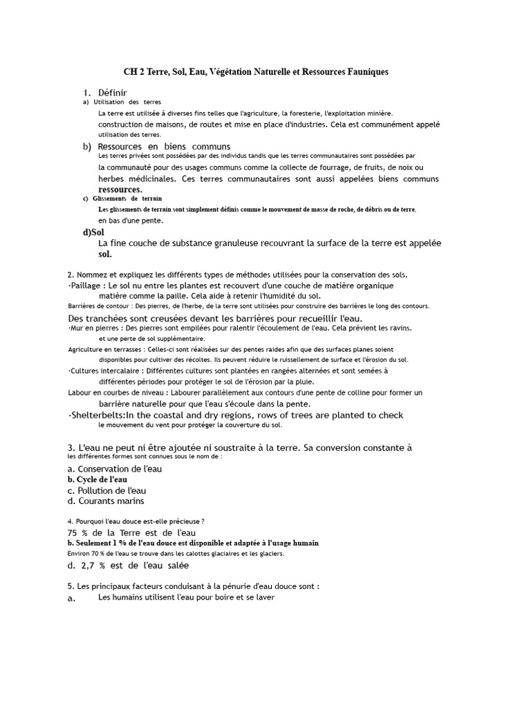 Conservation des sols et ressources en eau | PDF | Eau | Changement ...
