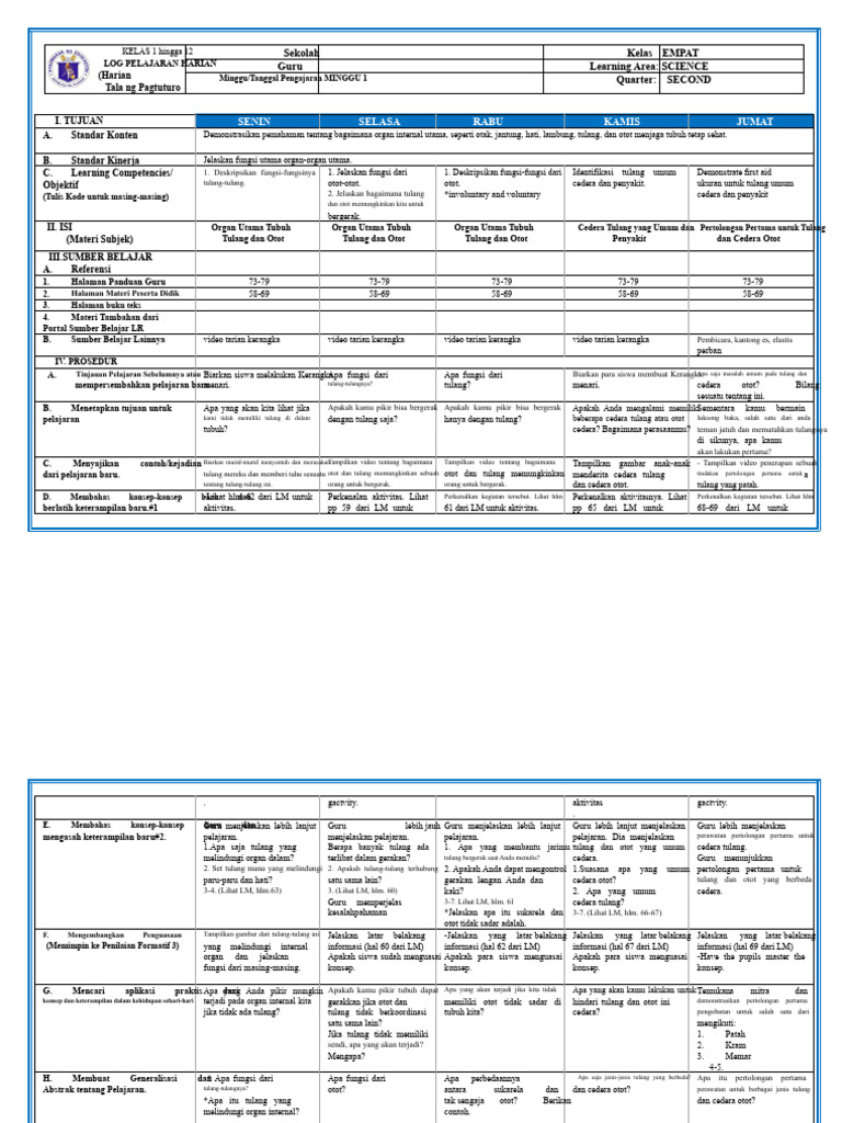 DLL ILMU PENGETAHUAN KUARTAL 2 MINGGU 1-9 | PDF