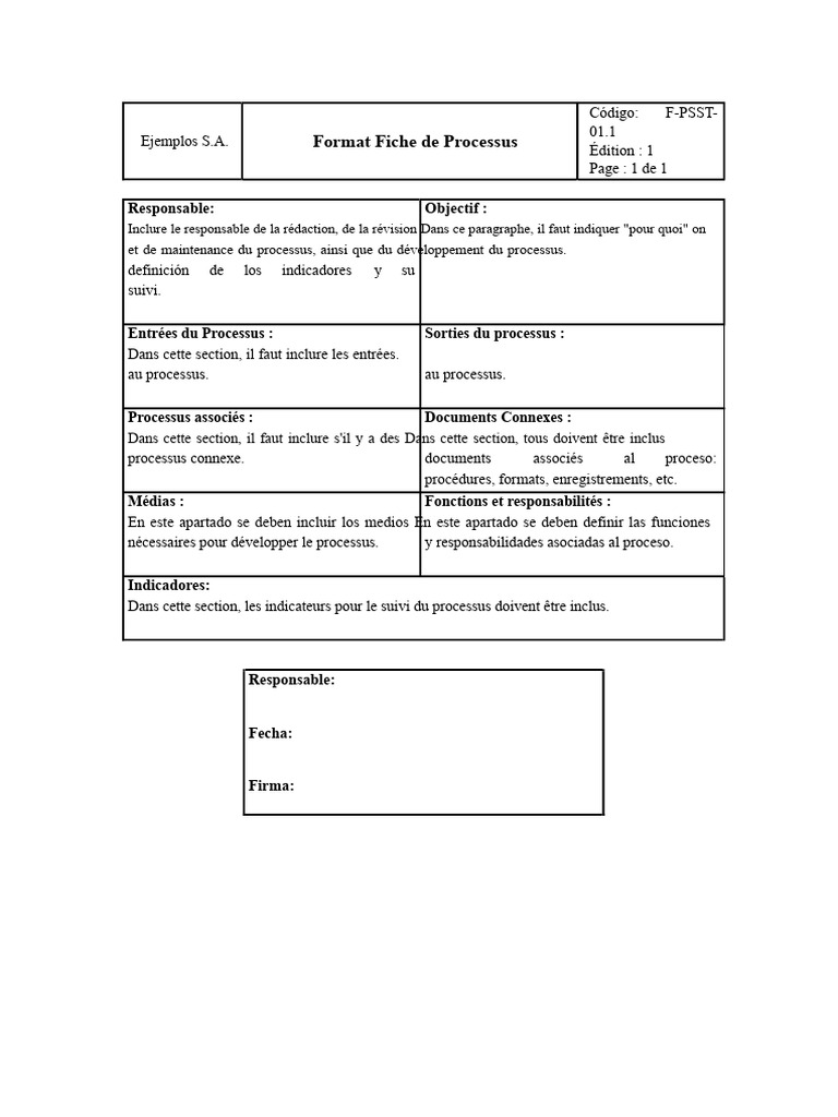 Fiche de Processus : Guide Complet | PDF