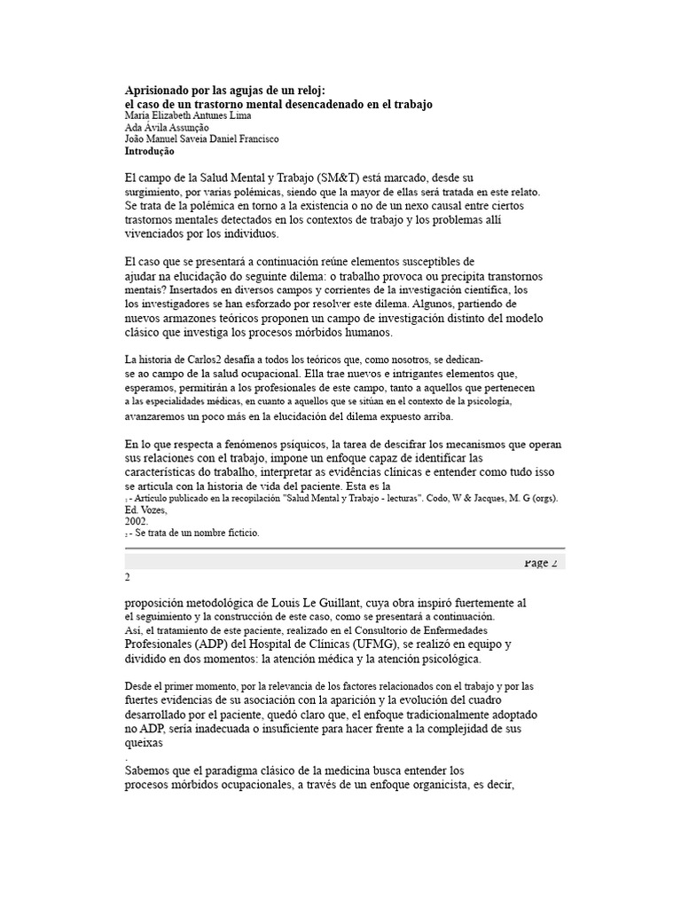 Aprisionado por las manecillas de un reloj | PDF | Trastorno mental ...