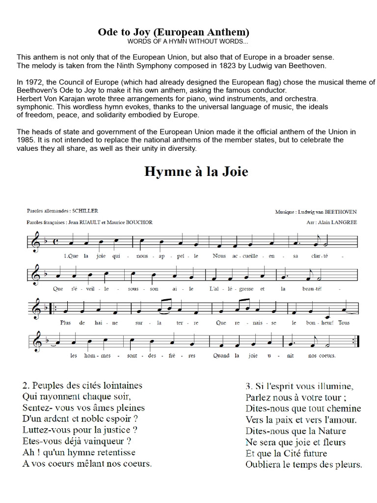 Hymn of Joy | PDF