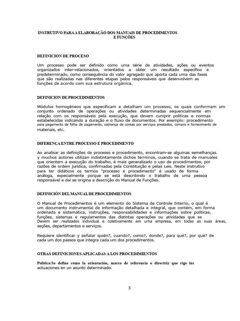 Exemplo Manual de Funções e Procedimentos | PDF | Economia | Tempo
