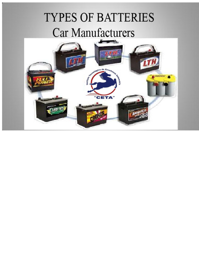13.2 Types of Automotive Batteries | PDF | Energy Storage | Galvanic Cells