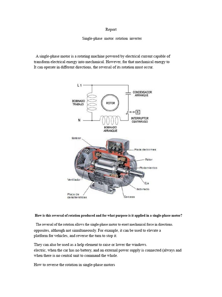 Single-Phase Motor Report | PDF | Electric Motor | Relay