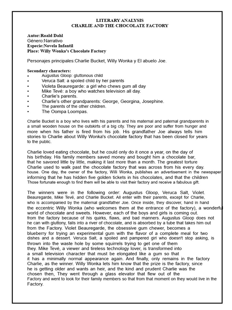 Charlie and The Chocolate Factory | PDF | Chocolate