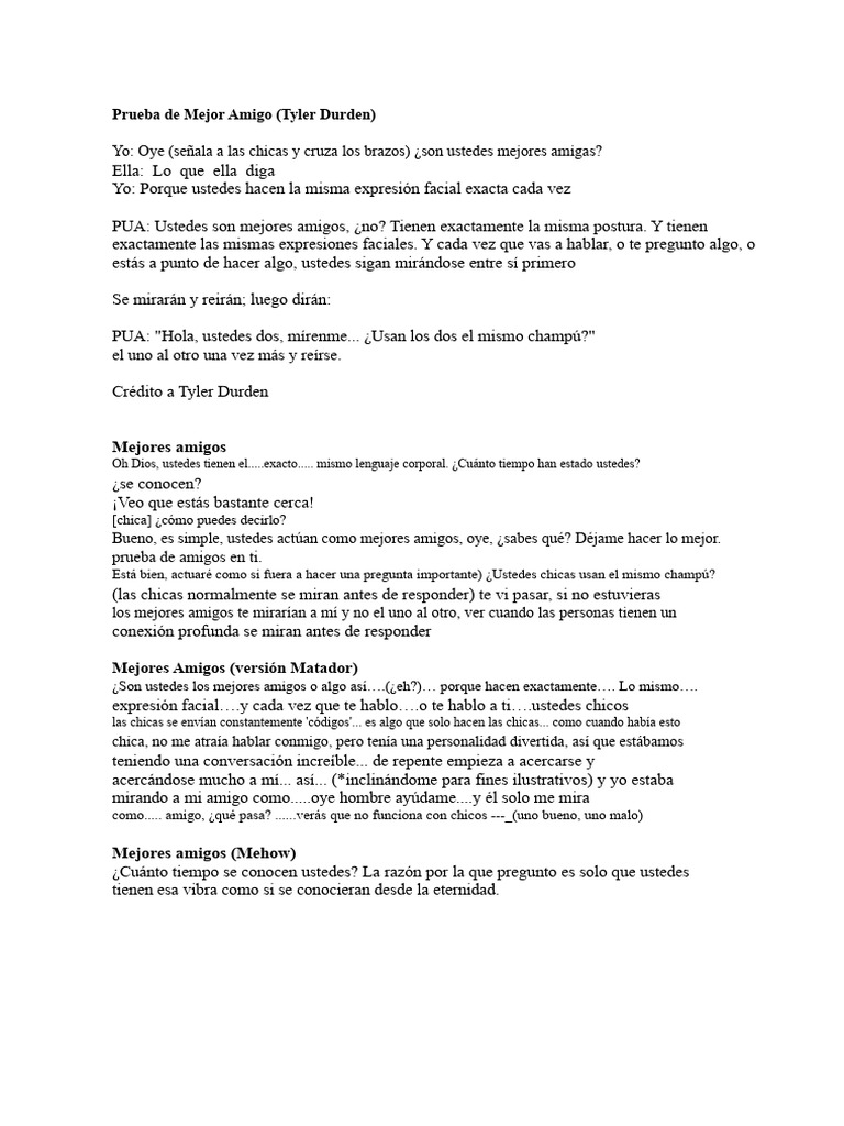 Prueba de Mejores Amigos Por TD | PDF