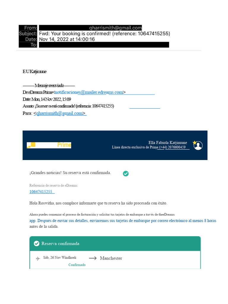 Su Reserva Está Confirmada! (Referencia 10647415255) | PDF | Aviación ...