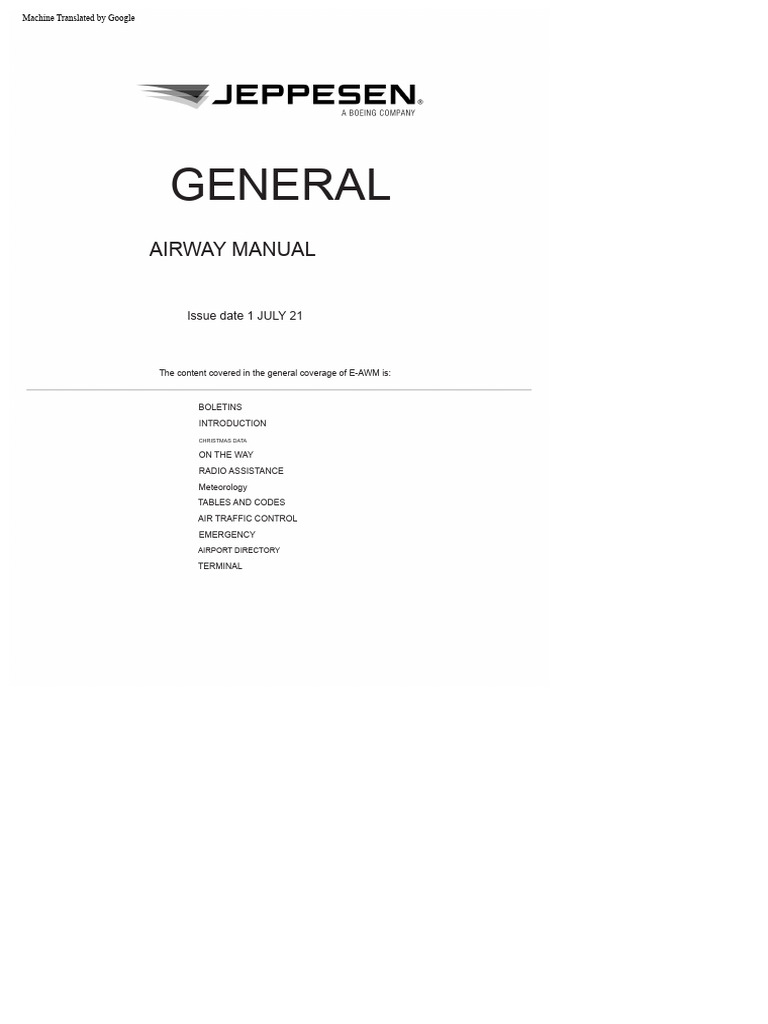 Jeppesen Airway Manual Overview | PDF | Visual Flight Rules | Air ...