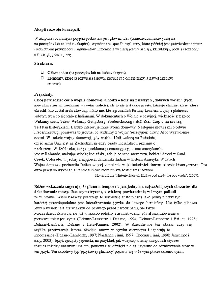Akapit Rozwoju Koncepcji | PDF