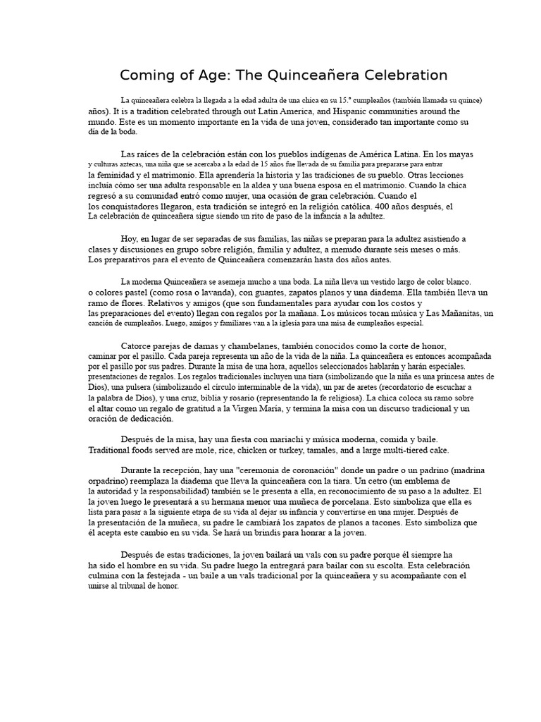 Quinceañera: Tradiciones y Celebración | PDF
