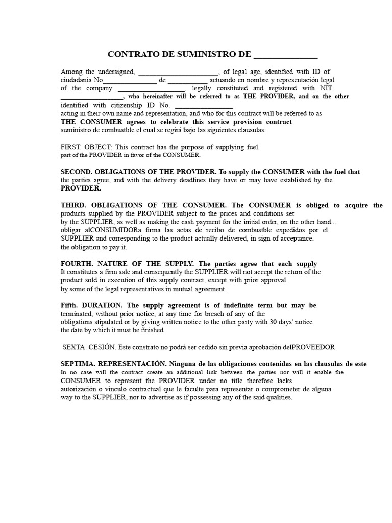 Example Supply Contract | PDF