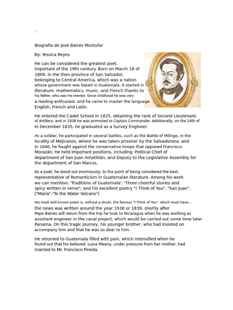 Biography of José Batres Montufar | PDF