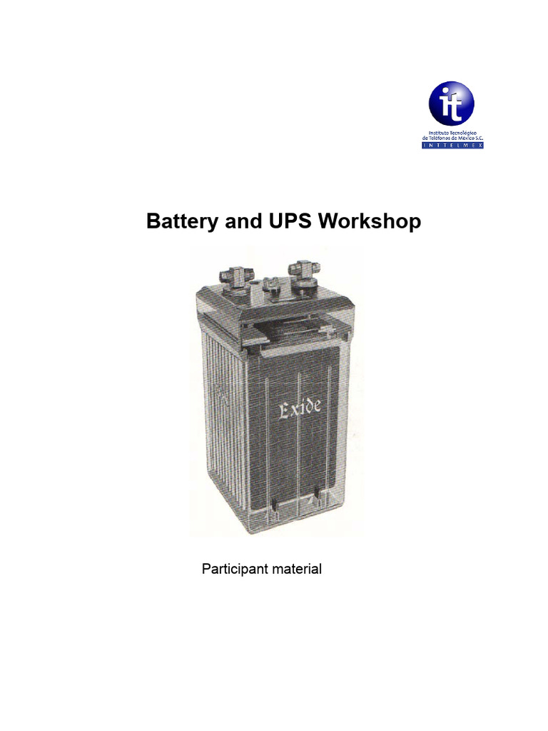 Battery and UPS Workshop Guide | PDF | Density | Electromagnetism
