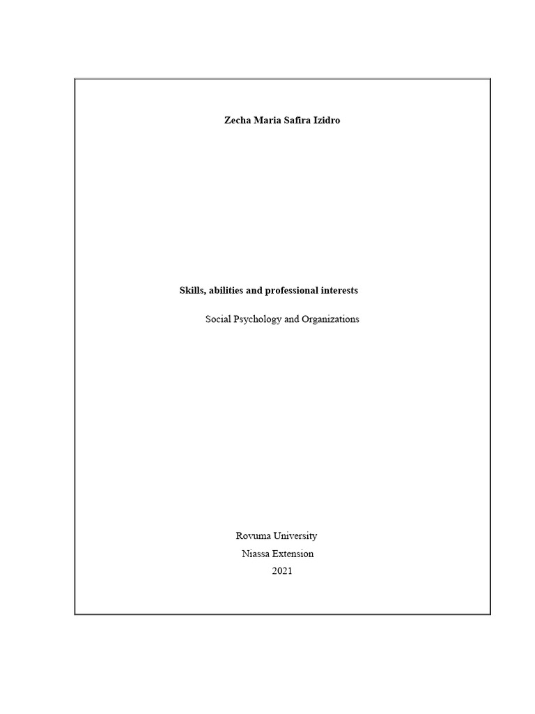 Skills, Abilities, and Professional Interests | PDF | Skill | Cognitive ...