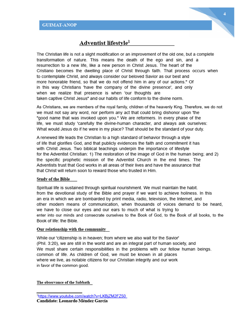 Analyze The Advantages of The Adventist Style According To What The ...