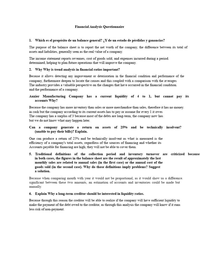 Questionnaire | PDF | Debt | Investing