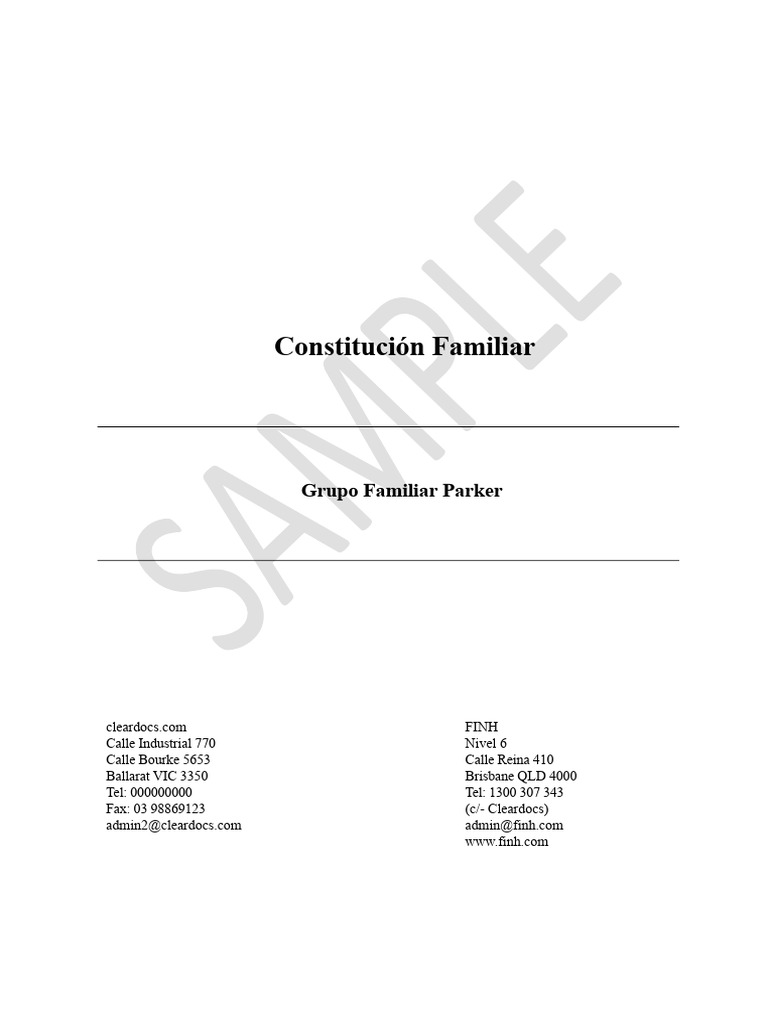 Muestra Constitución Familiar | PDF | Business | Inversiones