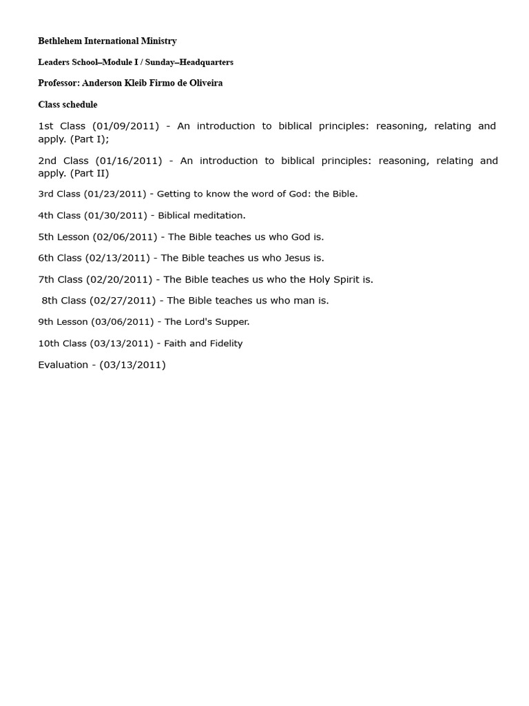 Biblical Principles Leaders School | PDF | Wisdom | Jesus