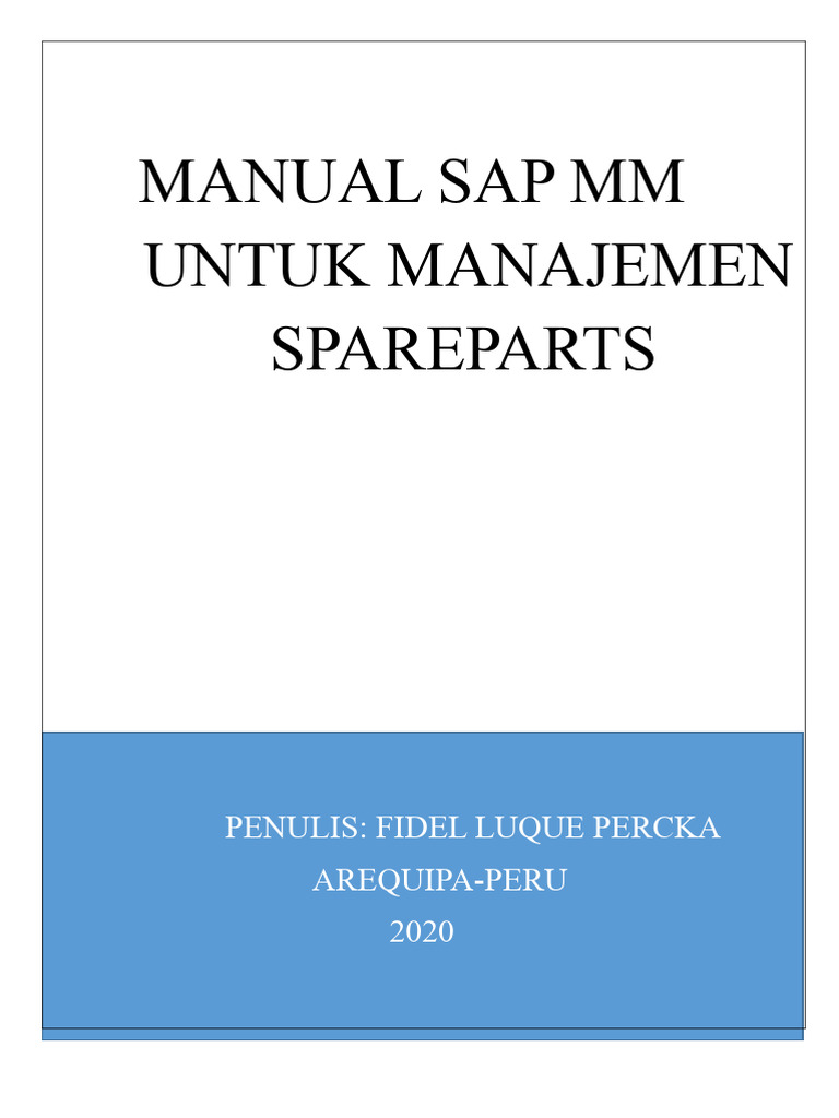 Manual SAP MM untuk Manajemen Spareparts | PDF