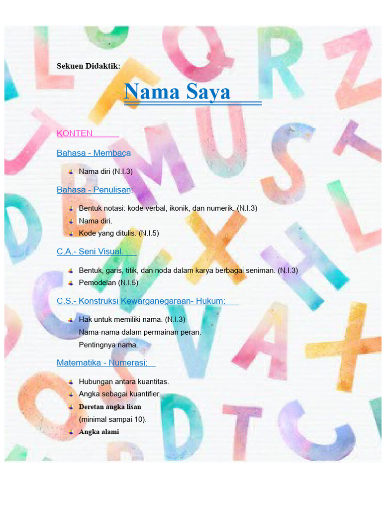 SEKUENSI - Nama saya. | PDF