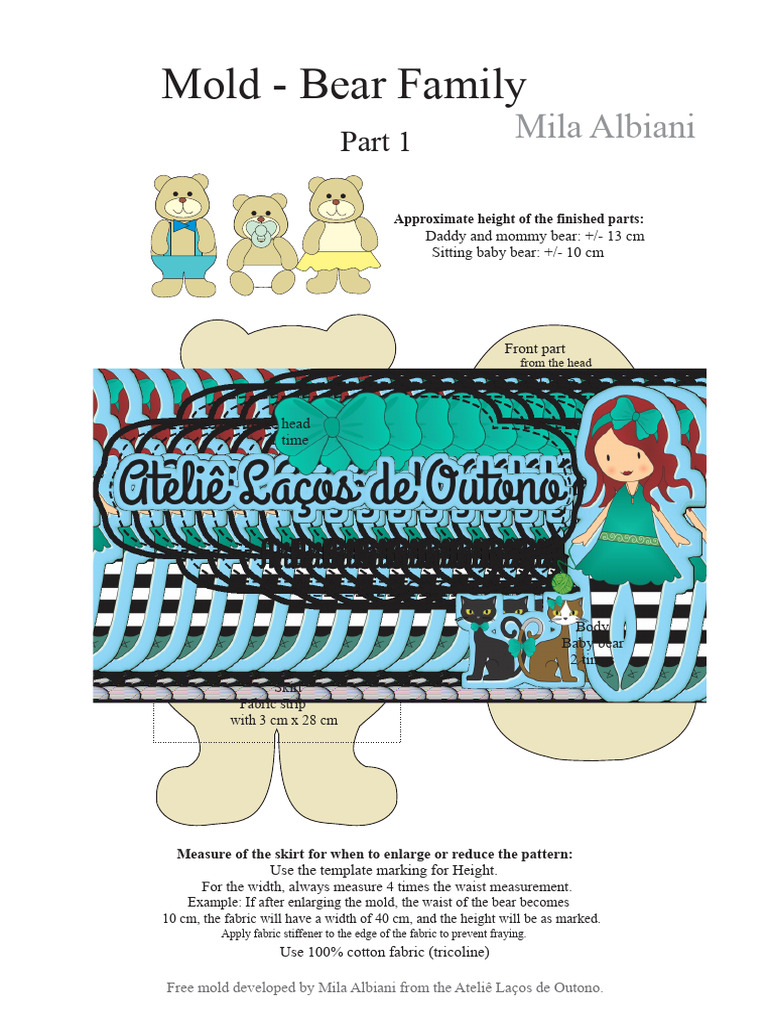 Free Bear Family Sewing Pattern Guide | PDF | Human Appearance | Aesthetics