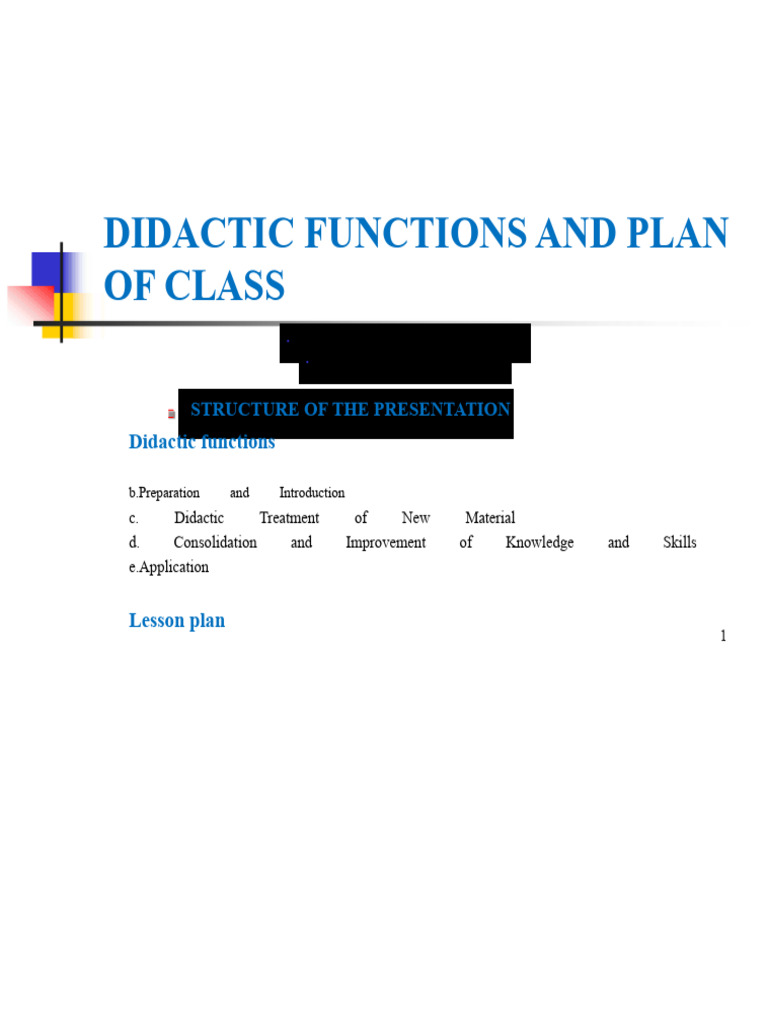 Didactic Functions and Lesson Plan | PDF | Knowledge | Lesson Plan