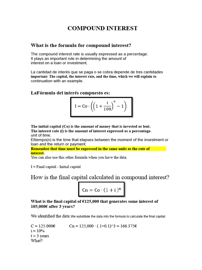 Topic 4 Content of The Compound Interest Topic PDF | PDF | Interest ...