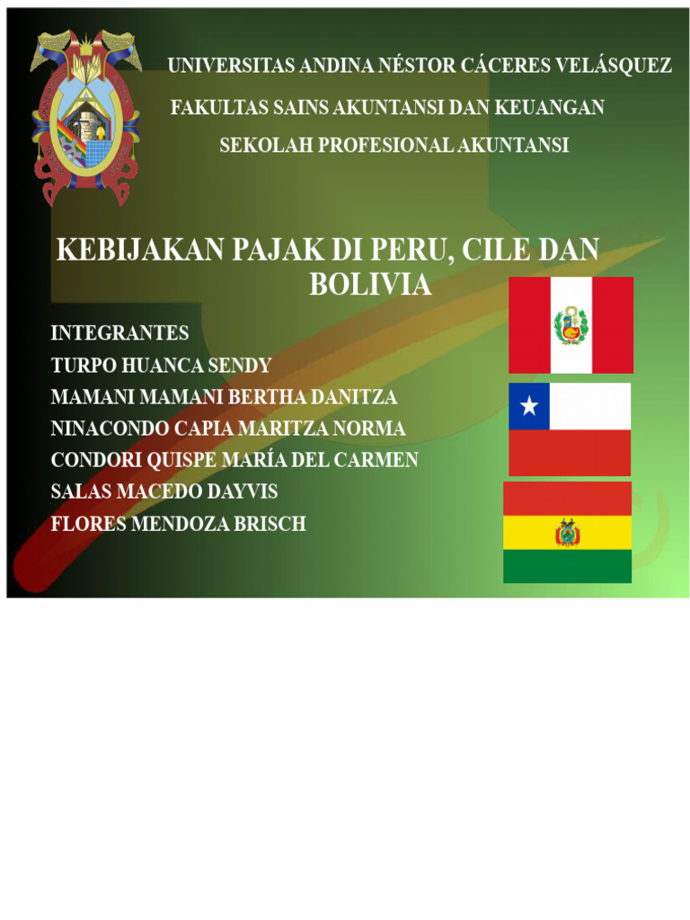 Kebijakan Pajak PERU_CHILE_BOLIVIA.ppt | PDF