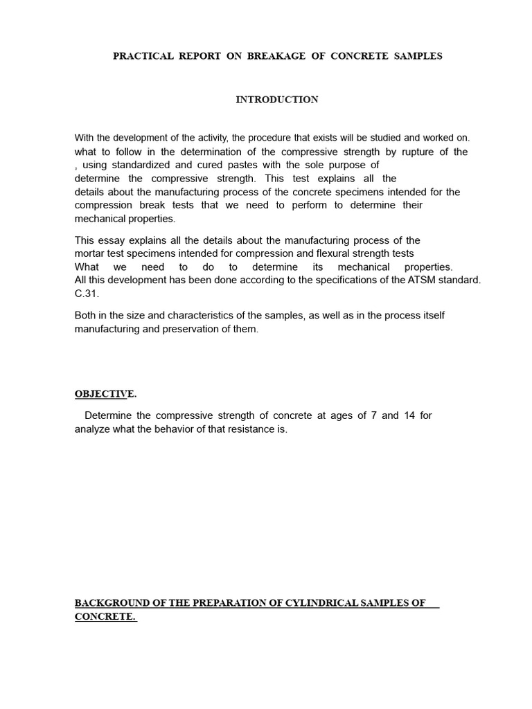 Compressive Strength of Concrete Samples | PDF | Strength Of Materials ...