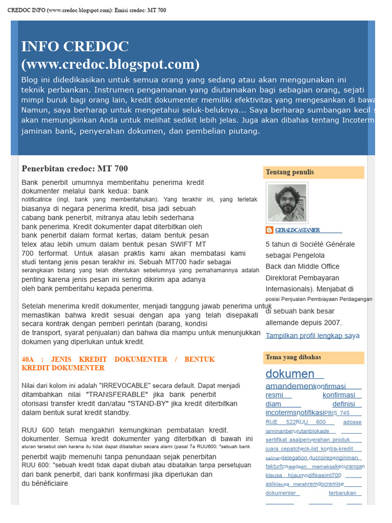 CREDOC INFO (WWW - Credoc.blogspot - Com) - Penerbitan Credoc - MT 700 ...