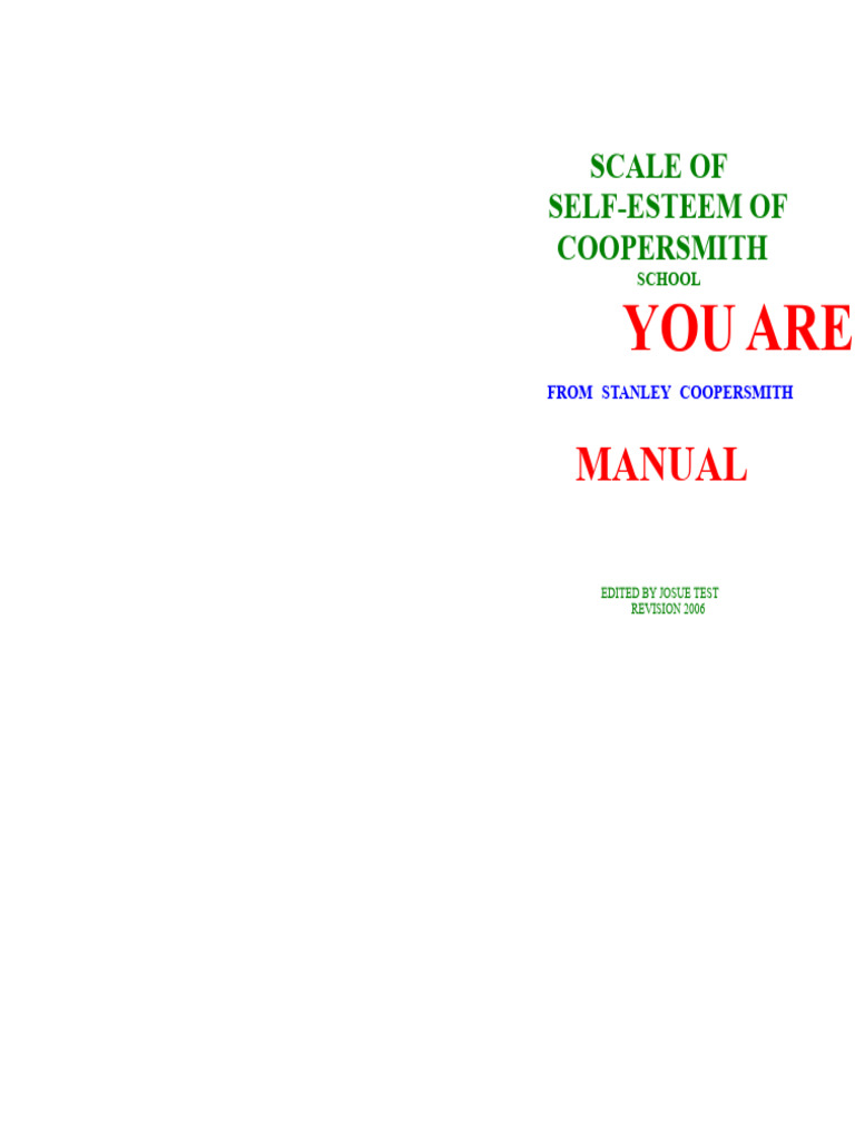 School Coopersmith | PDF | Validity (Statistics) | Self Esteem