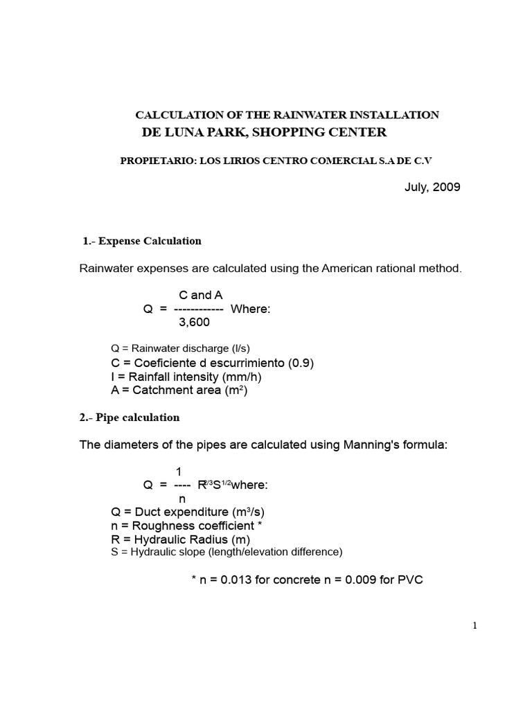 Storm Tank Calculation | PDF | Rain | Stormwater