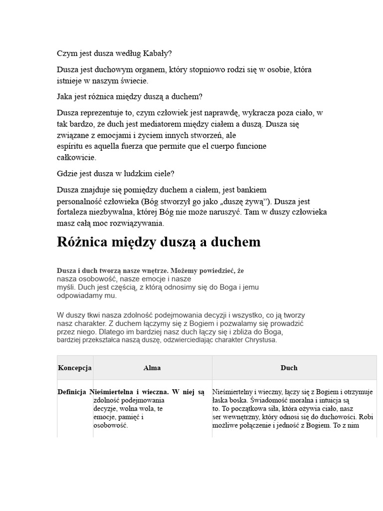 Czym Jest Dusza Według Kabały? | PDF
