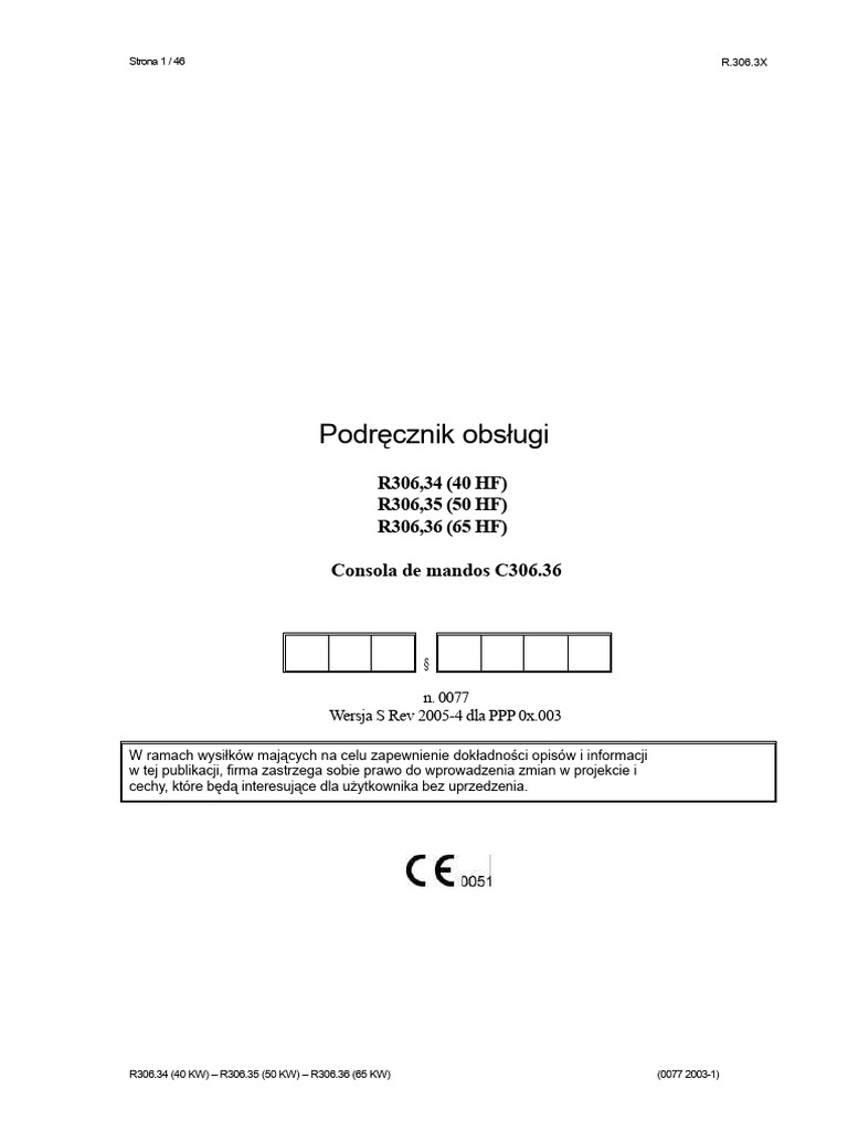 Manual Operator Console C306.36 Pol | PDF