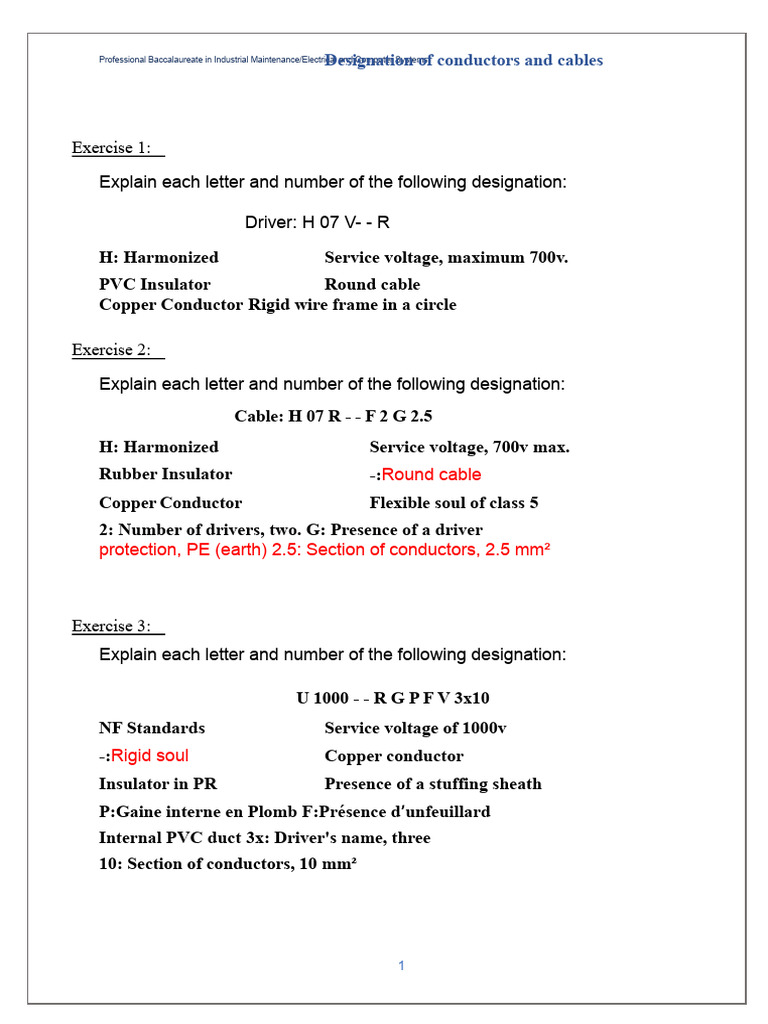 Understanding Cable Designations in Electrical Systems | PDF ...