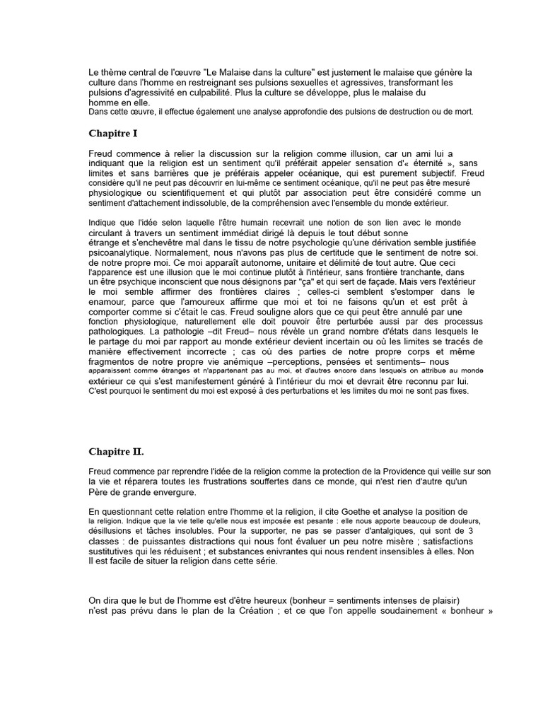 Malaise culturel selon Freud | PDF | Sigmund Freud | Conscience