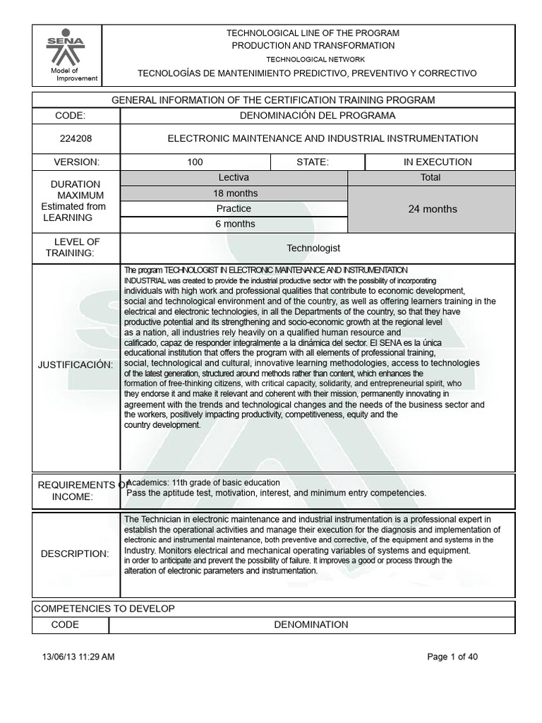 Electronic Maintenance Technologist and Industrial Instrumentation ...
