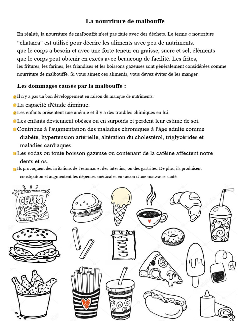 Texte de La Malbouffe Concept | PDF