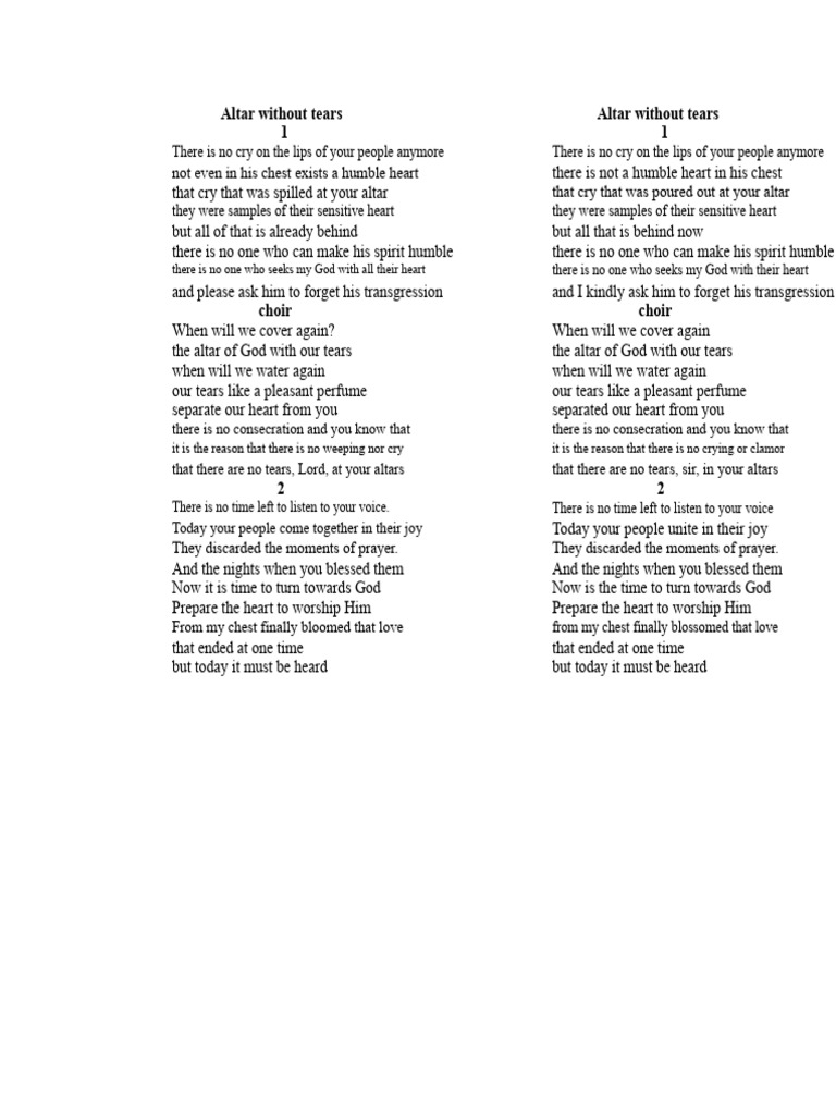 Altar Without Tears | PDF | Worship