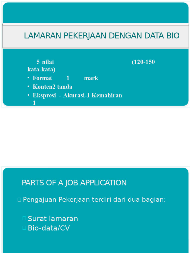 Panduan Lengkap Lamaran Kerja dan Bio-data | PDF