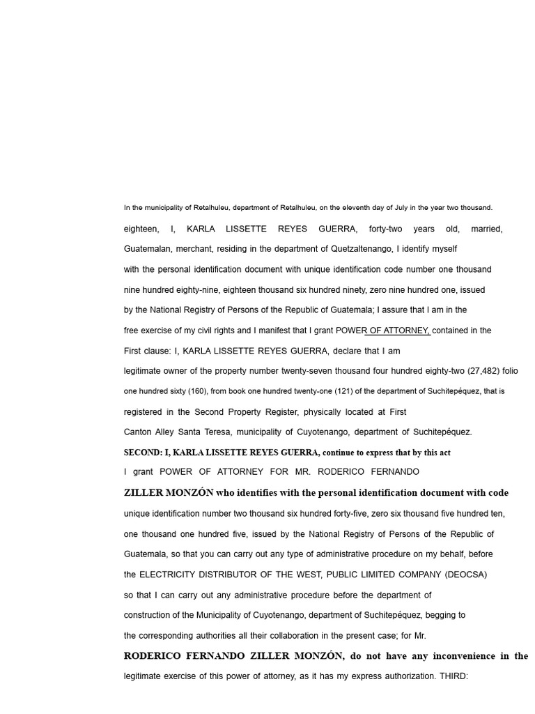 Power of Attorney | PDF | Document | Common Law