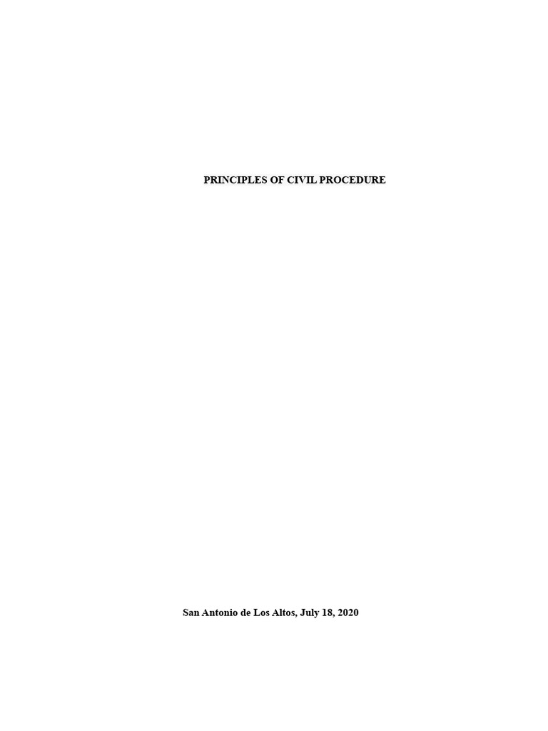 Key Principles of Civil Procedure | PDF | Public Law | Justice