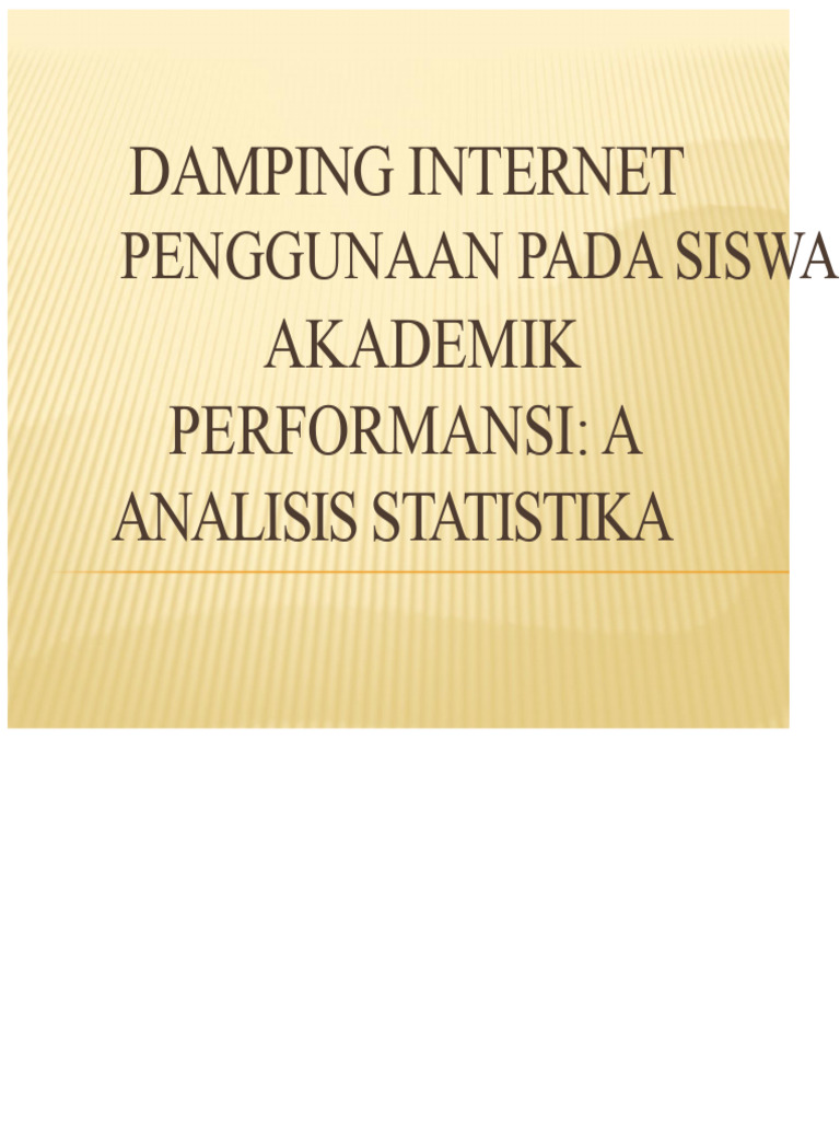 Dampak Penggunaan Internet pada Siswa | PDF