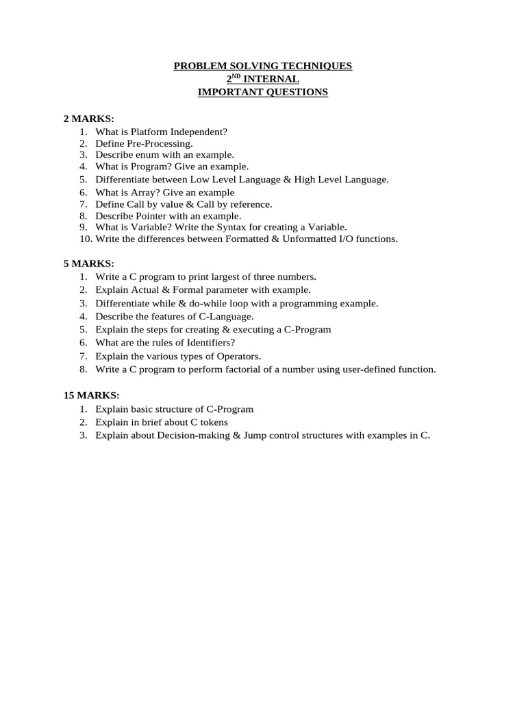 Bca 25-26-1-Sem 2-Ia Imp-Qns PST | PDF