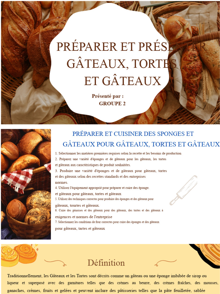 Préparer Et Présenter Des Gâteaux Et Des Torte | PDF | Nourritures ...